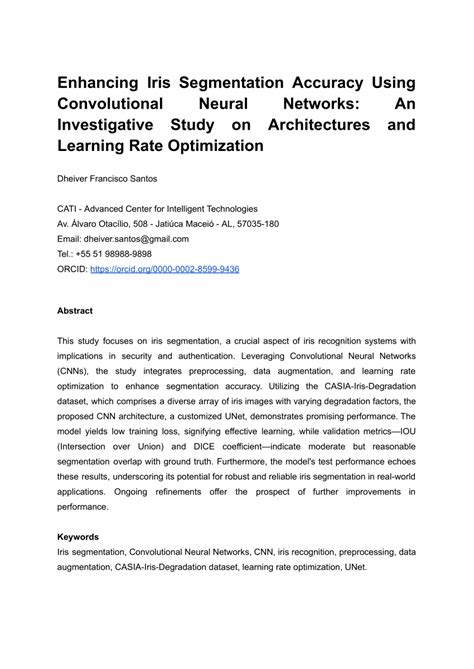pdf enhancing iris segmentation accuracy using convolutional neural networks an investigative