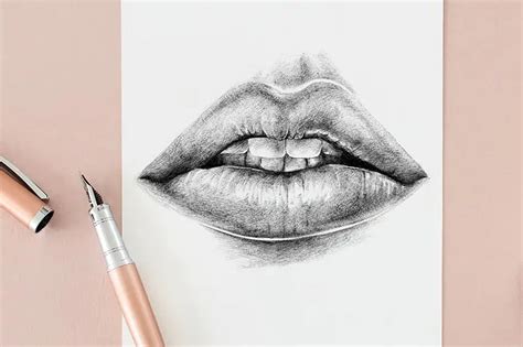 How To Draw Realistic Lips With One Pencil Lipstutorial Org