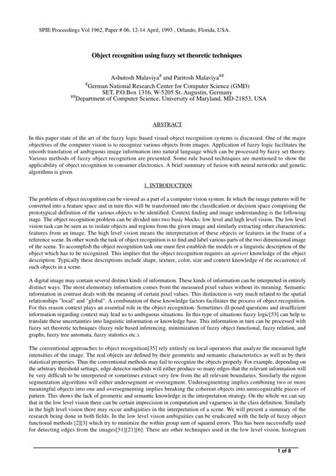 pdf object recognition using fuzzy set theoretic techniques