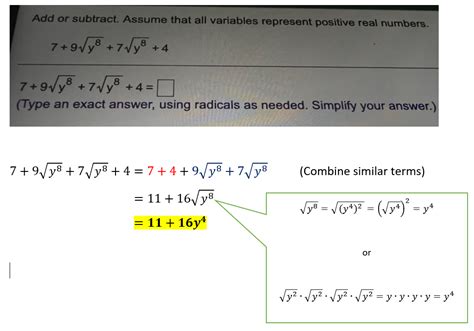 [solved] add or subtract assume that all variables represent positive real course hero