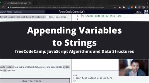 appending variables to strings basic javascript freecodecamp tutorial youtube