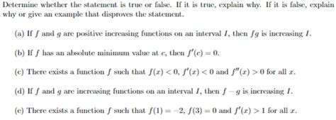solved determine whether the statement is true or false if