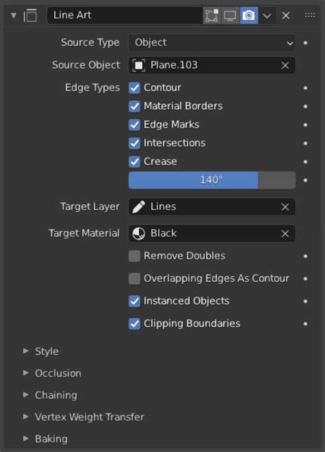 Line Art Modifier Blender Manual
