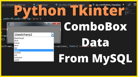 python how to bind a combobox with mysql database values in python tkinter c java php