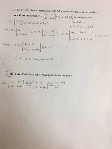 solved 2 let v·mm be the vector space ofall 2x2 matrices