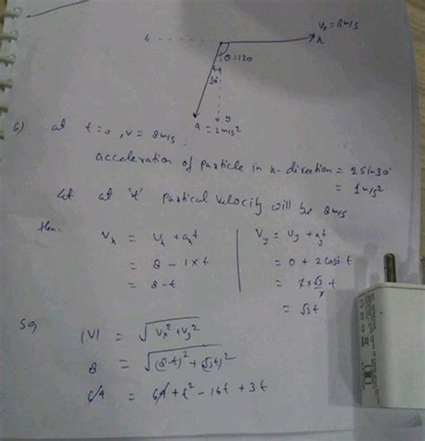 position vector of a particle at time t is given by 3t 2 vec i 4t vec j 12vec k m