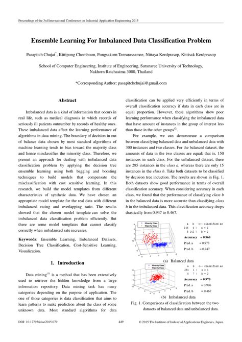 pdf ensemble learning for imbalanced data classification problem