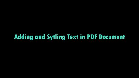 adding and styling text in pdf document fpdf python youtube