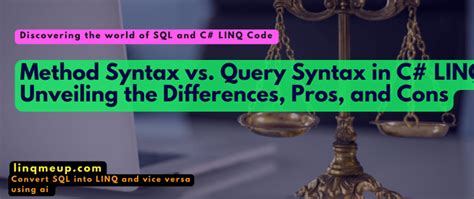 method syntax vs query syntax in c linq unveiling the differences pros and cons dev community