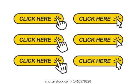 Click Here Button Hand Mouse Cursor Stock Vector Royalty Free