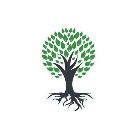 Tree Roots Vector Logo Design Vector Tree With Roots Logo Element
