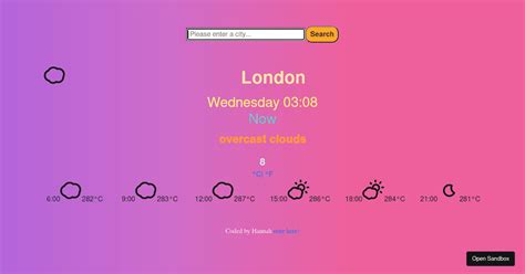 React Weather App Dec Codesandbox