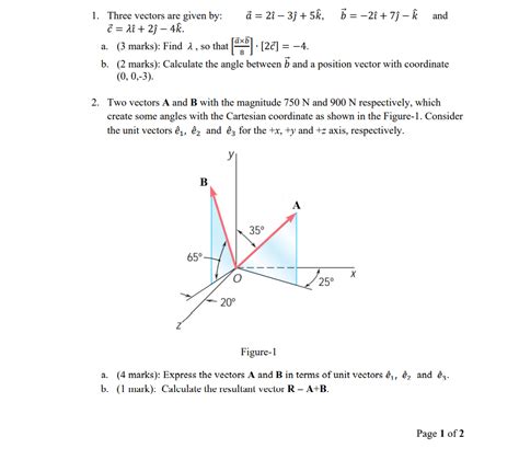 solved 1 three vectors are given by å 2 3 5 b 2î