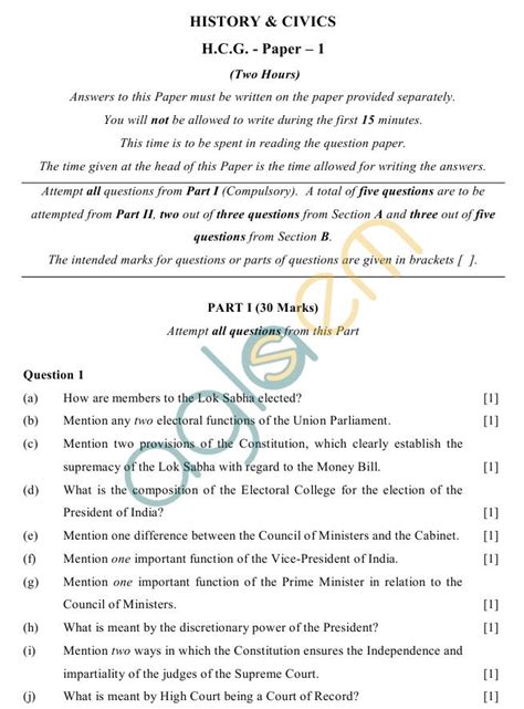 Class 10 Icse History Sample Paper Image To U