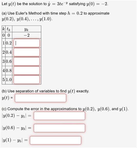solved let y t be the solution to y 3te y satisfying y 0