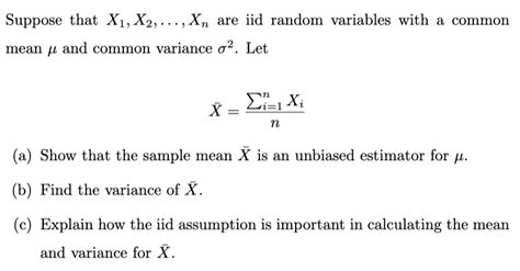 solved suppose that x1 x2 xn are iid random variables