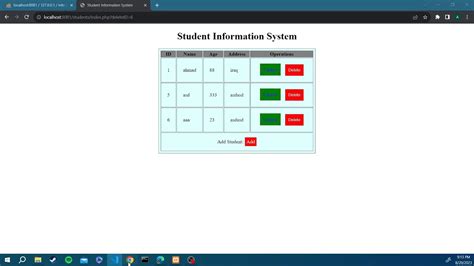 php crud crud operation in php and mysqli youtube