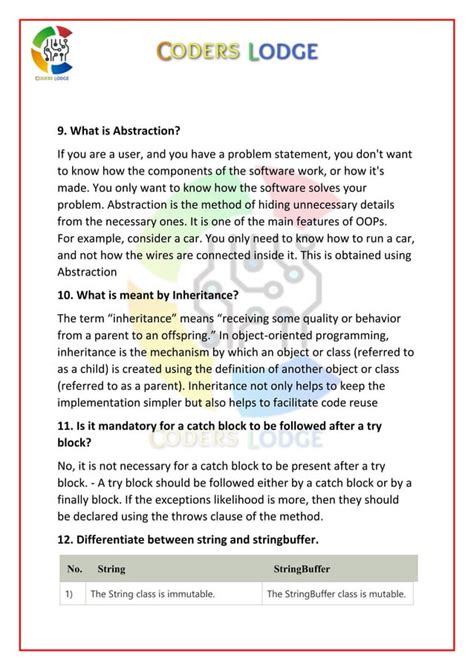 java viva questions coders lodge pdf