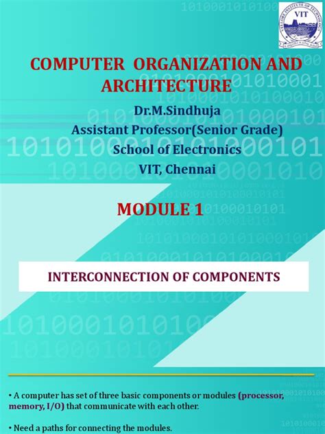 computer organization and architecture module 1 interconnection of components pdf input