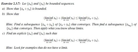 solved let {xn} and {yn} be bounded sequences show that