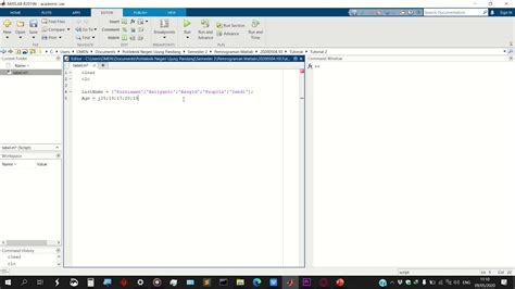 tutorial matlab 04 cara membuat tabel youtube