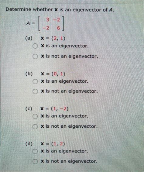 solved determine whether x is an eigenvector of a 3 a 3]