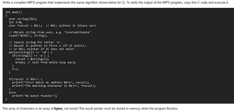 solved write a complete mips program that implements the