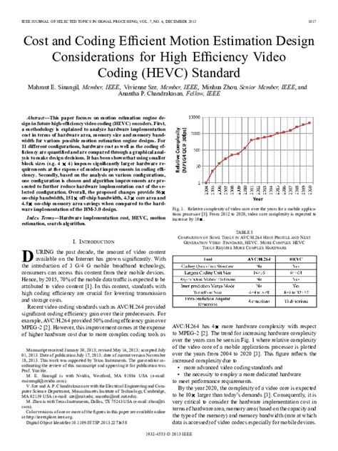 pdf cost and coding efficient motion estimation design considerations for high efficiency
