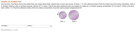 solved chapter 10 problem 074 racing disks the figure