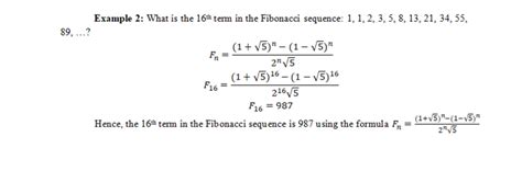 fibonacci sequence formula