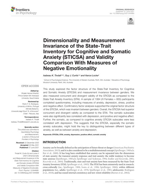 pdf dimensionality and measurement invariance of the state trait inventory for cognitive and