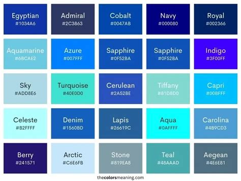 Rare Names For Blue At Russell Gaylord Blog