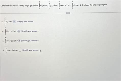 solved consider two functions f and g on [2 7] such that