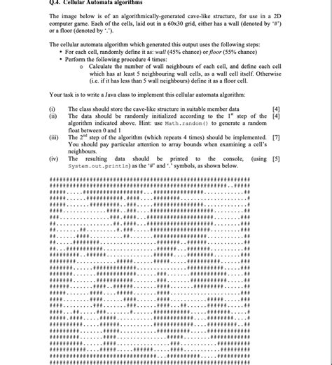 q4 cellular automata algorithms image algorithmically generated cave like structure use 2d