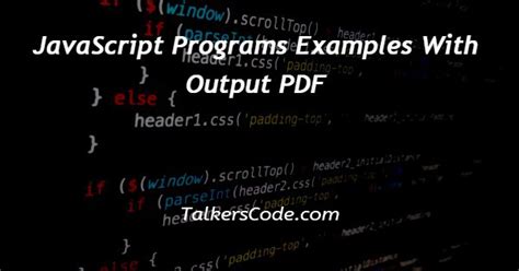 javascript programs examples with output pdf