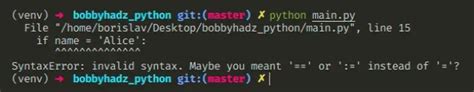 syntaxerror invalid syntax in if statement in python [fix] bobbyhadz