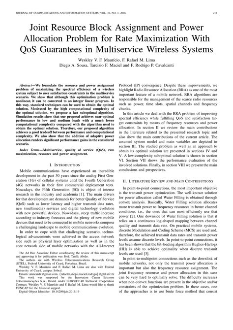 pdf joint resource block assignment and power allocation problem for rate maximization with