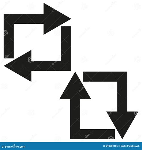 Square Cyclic Rotation Icon Arrow Sign App Element Technology