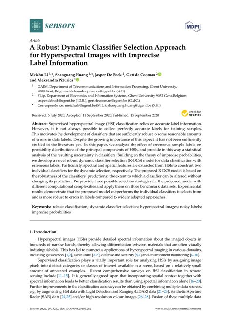 pdf a robust dynamic classifier selection approach for hyperspectral images with imprecise