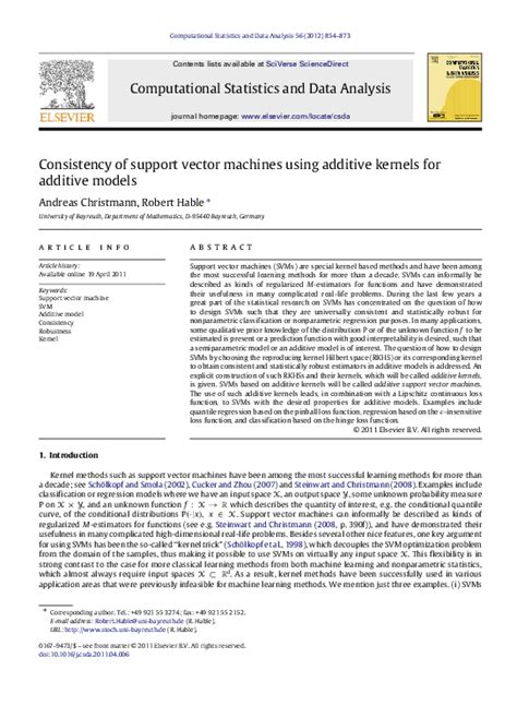 pdf consistency of support vector machines using additive kernels for additive models