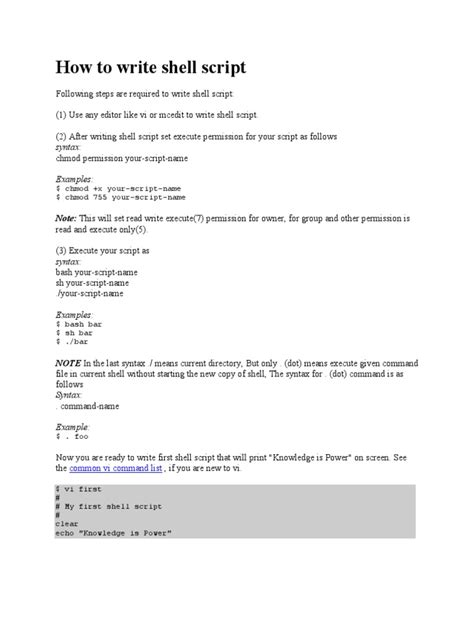 how to write shell script pdf command line interface parameter computer programming