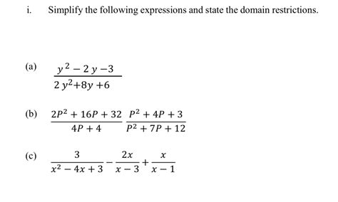solved i simplify the following expressions and state the