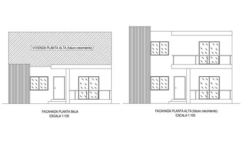 Drawing Of Residential House With Elevation In Dwg File Cadbull