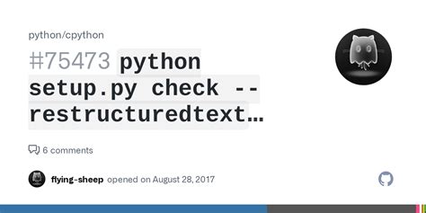 Python Setup Py Check Restructuredtext Fails When A Include