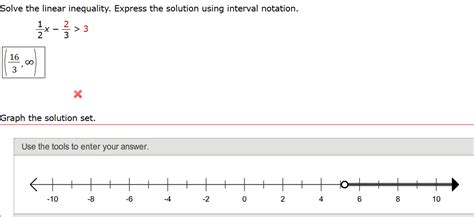 solved solve the linear inequality express the solution