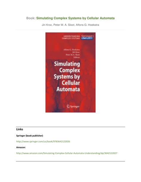 pdf introduction to modeling of complex systems using cellular automata intro from editors