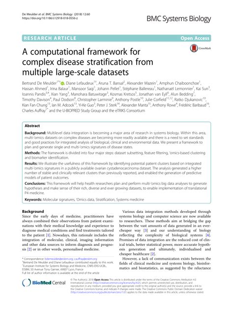 pdf a computational framework for complex disease stratification from multiple large scale