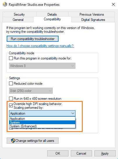 High DPI Support Altair RapidMiner Documentation