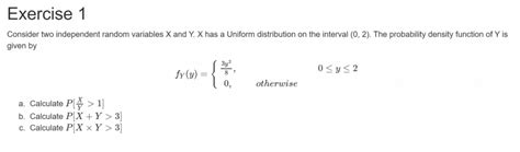 solved exercise 1 consider two independent random variables