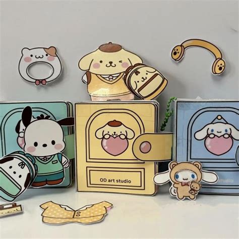 Sanrio Melody Cinnamoroll Kuromi DIY Dress Up Quiet Book Doll Paper